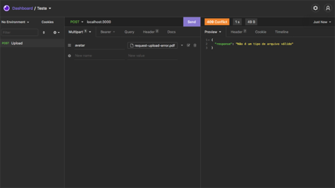 Upload de arquivos utilizando o Multer - express - Node.js e TypeScript